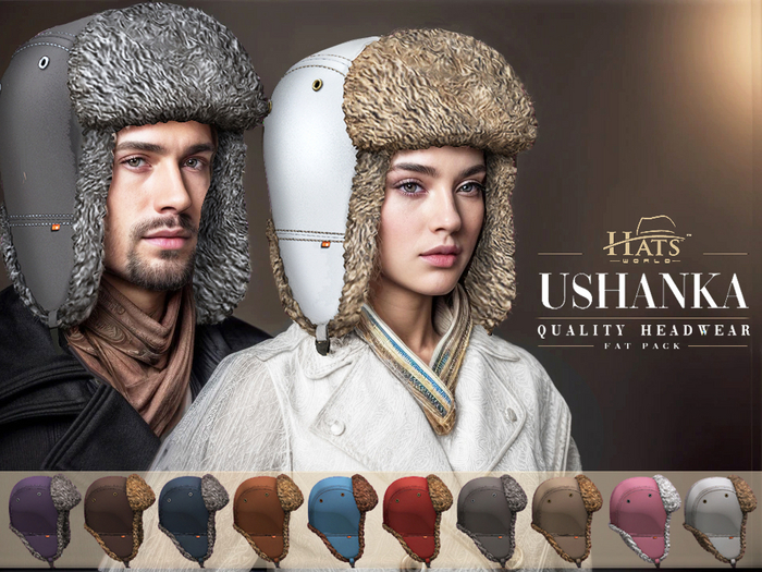 Second Life Marketplace - [HW] THE PREMIUM USHANKA FUR HATS PLAIN